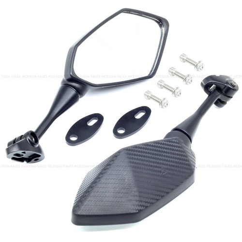 Yamaha YZF R1 R6 R7 R3 R25 Left Right Carbon Mirrors Pair With Fittings ...