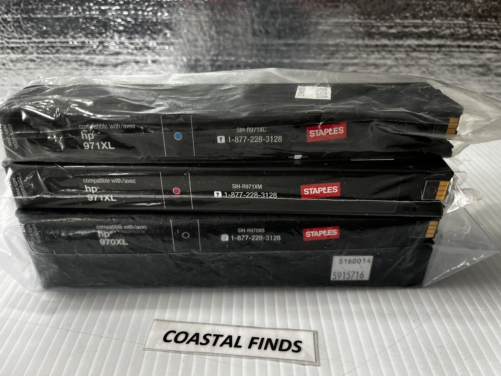 For HP 970XL 971XL Lot of 3 CN625AM CN626AM CN627AM NEW REMAN STAPLES ...