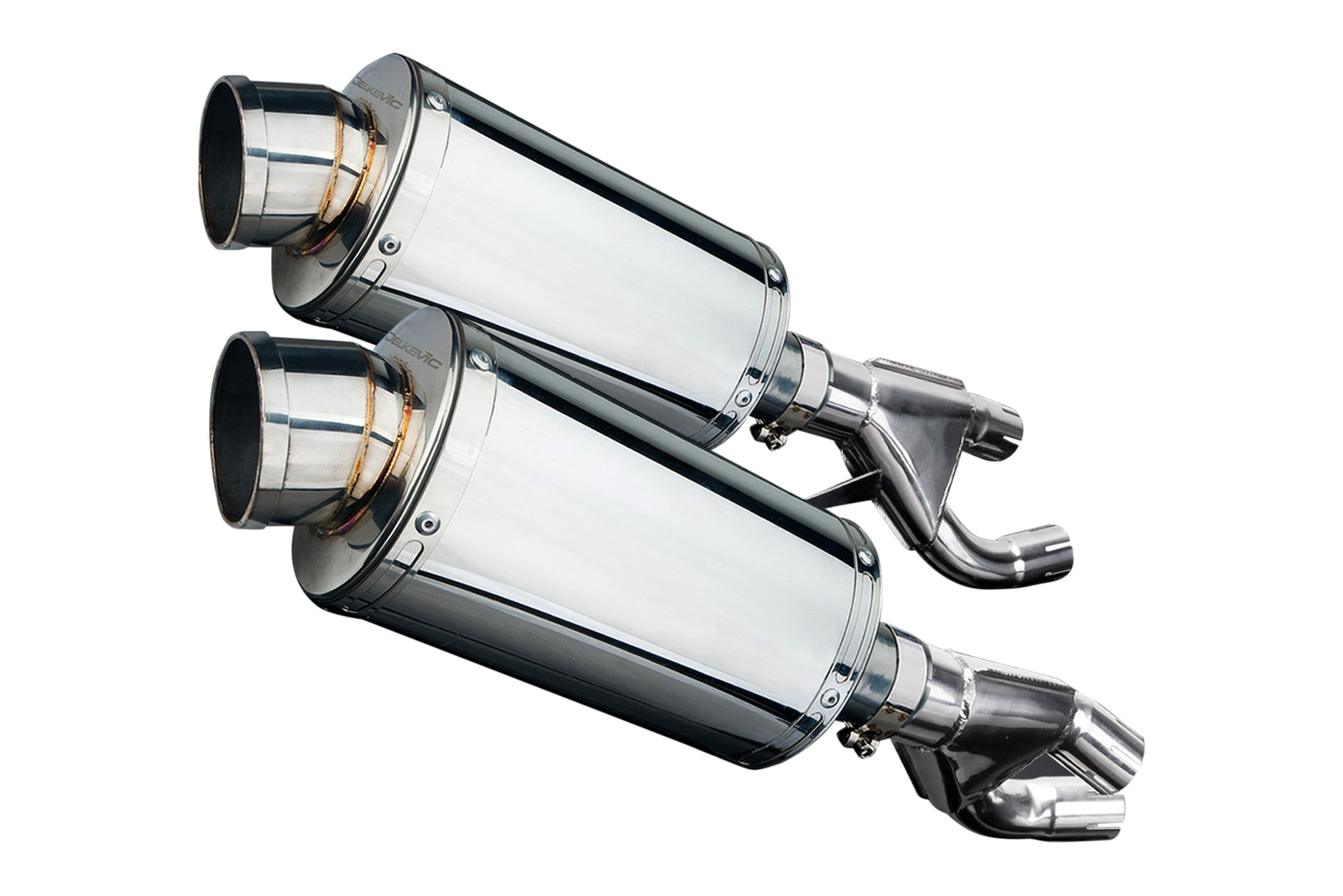 Delkevic Slip On Yamaha VMAX SS70 9" Stainless Steel Oval Muffler ...