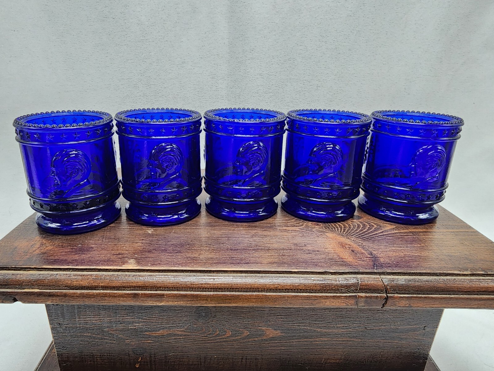 Bob St Clair 1976 Bicentennial Cobalt Blue Glass Toothpick Holder Set ...