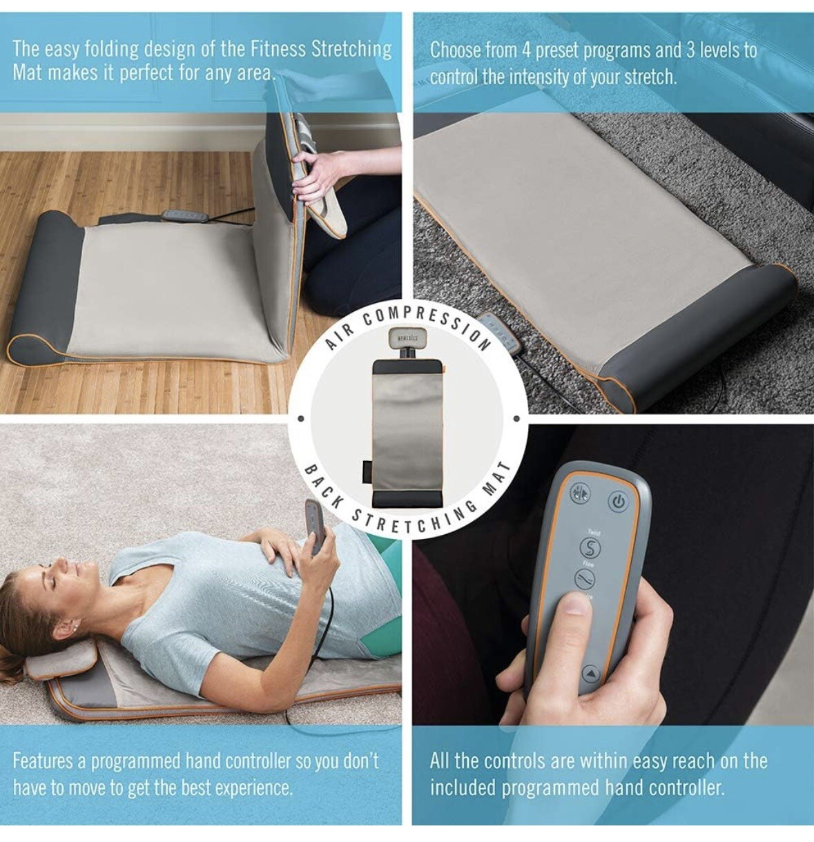 HoMedics Air Compression Back Stretching Mat - Gray (BM-AC105) | eBay