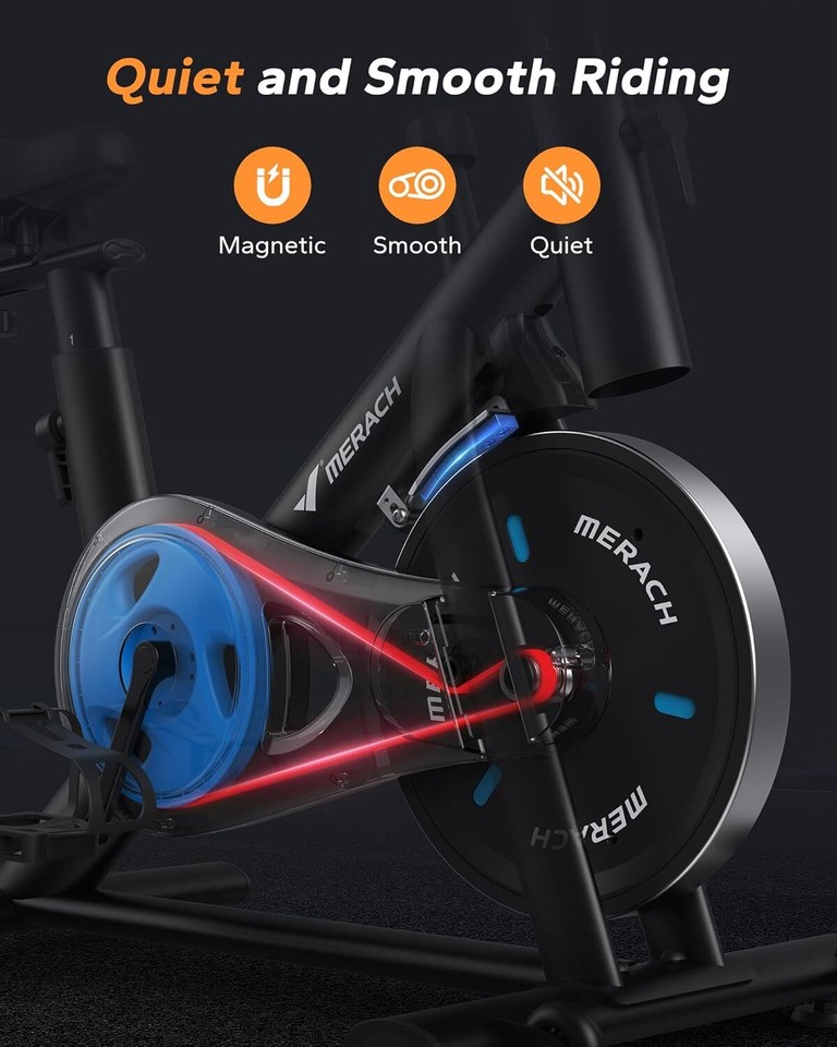MERACH S26 Pro Exercise Magnetic Stationary Bike Low Noise Indoor ...