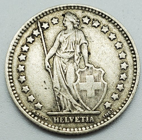 1944 B 1 Fr One Franc Helvetia Silver Coin Swiss Switzerland #6 | eBay