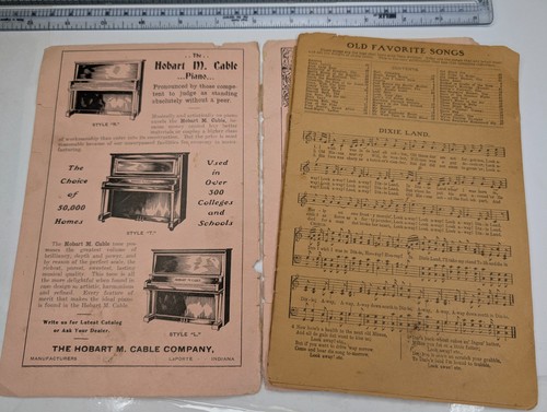 1906 Canton IL Hobart M. Cable Favorite Song Book Piano Music LaPorte ...