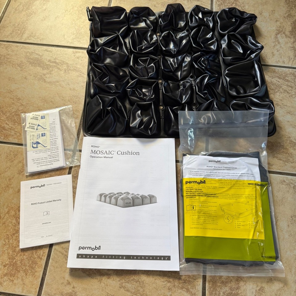 ROHO MOSAIC Permobil Cushion Inflatable Seat Cushion w/ Cover 18.25"x16 ...