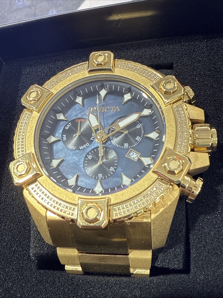 BRAND NEW INVICTA PRO DIVER DIAMOND GOLD PLATED MENS WATCH | eBay