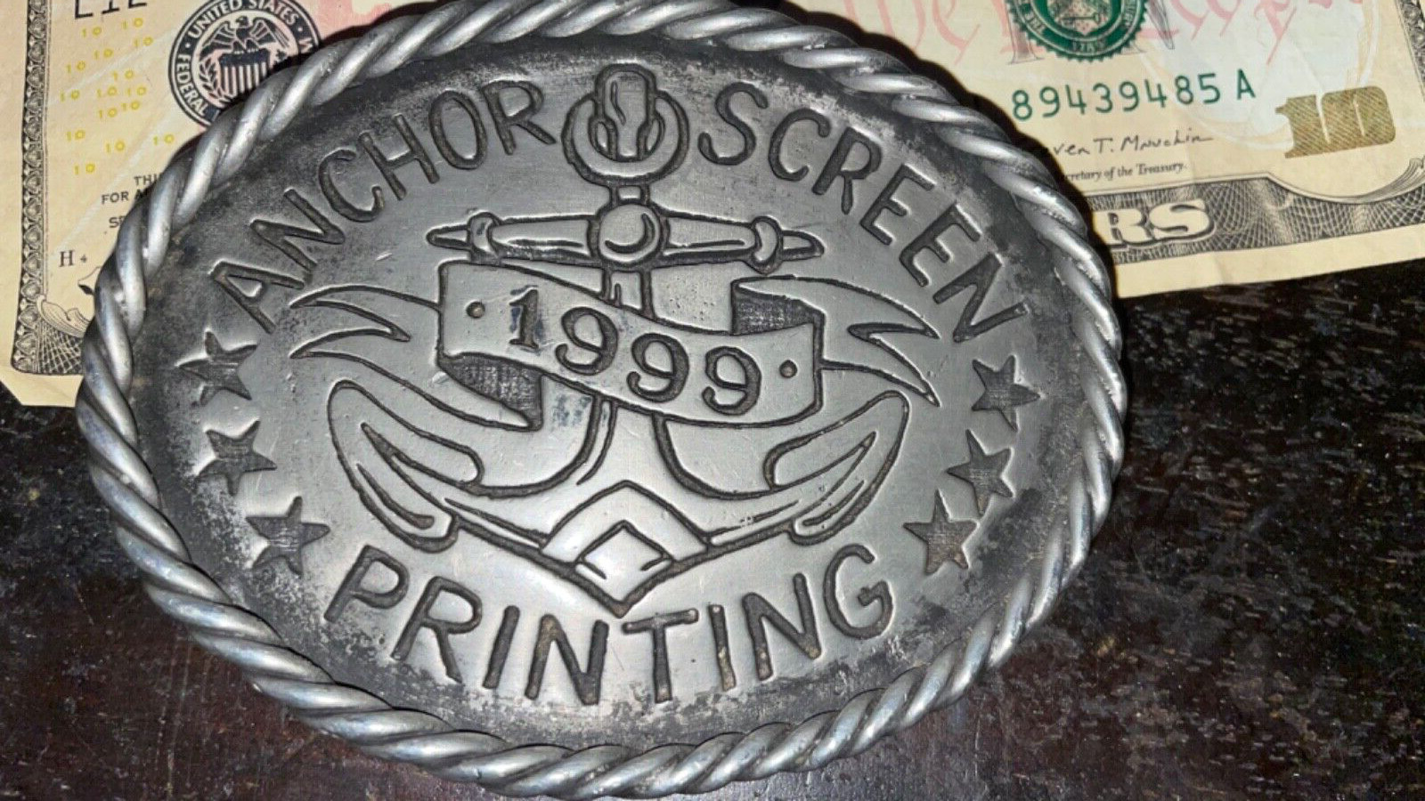 1999 ANCHOR SCREEN PRINTING BELT BUCKLE TEXAS TATTOO … - Gem