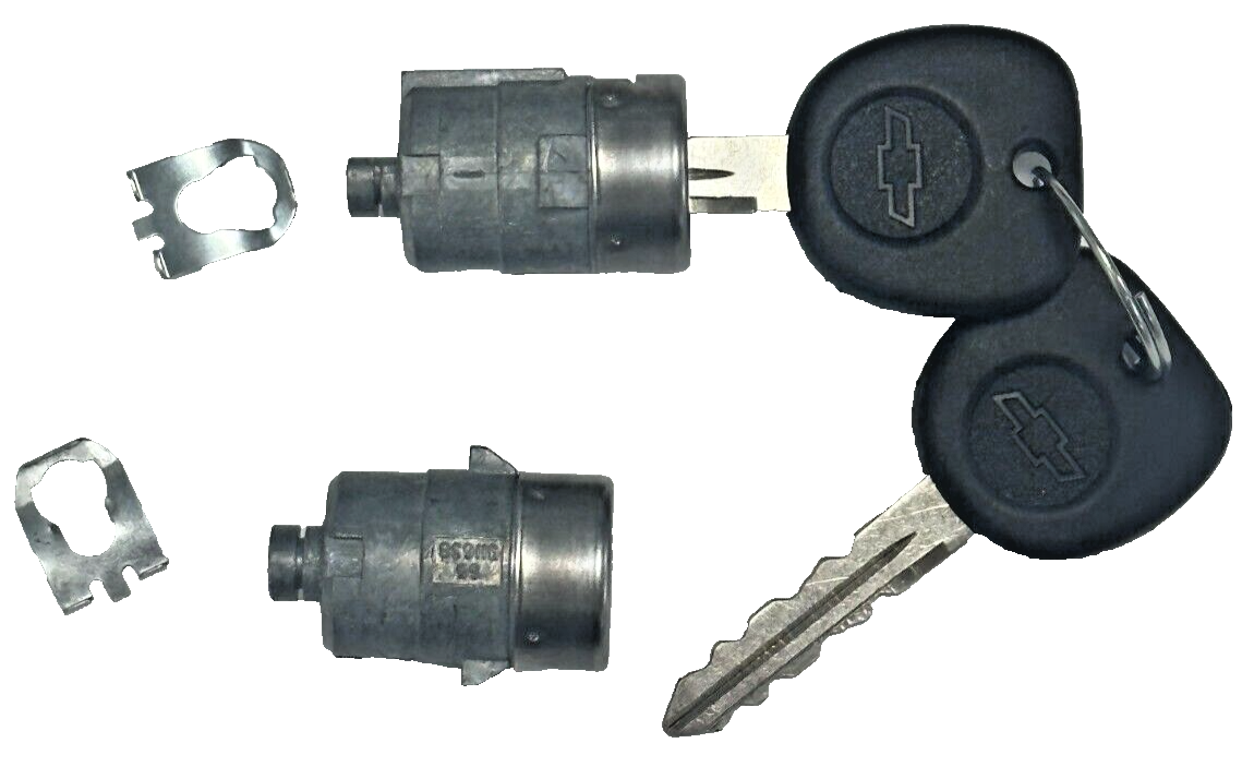 New CHEVY GM OEM PAIR Door Key Lock Cylinder 2 Keys 702912 15822397 | eBay