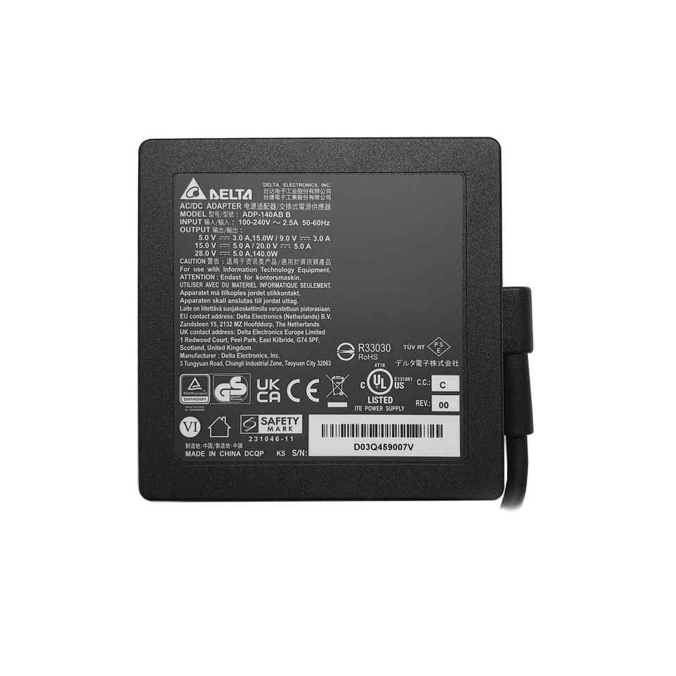 NEW 140W DELTA FAST CHARGER FOR ASUS B1402CVA USB-C TYPE PSU | eBay UK