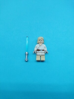 Lego Star Wars Minifigure Luke Skywalker Long Hair Pupils Lightsaber ...
