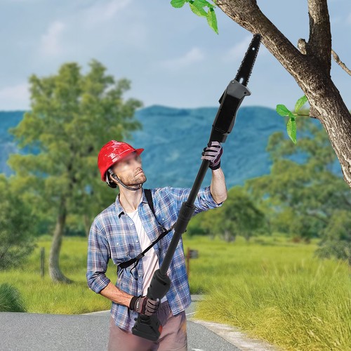 Electric Pole Chain Saw Tree Branch Limb Log Bush Trimmer Pruner Garden ...