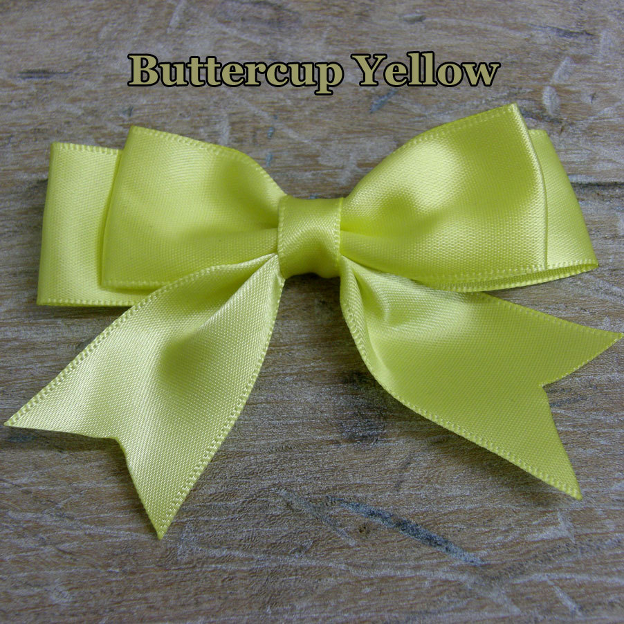 Ready Made Bows 8.5cm . 25mm Satin Ribbon Double Bows 6 bows | eBay UK