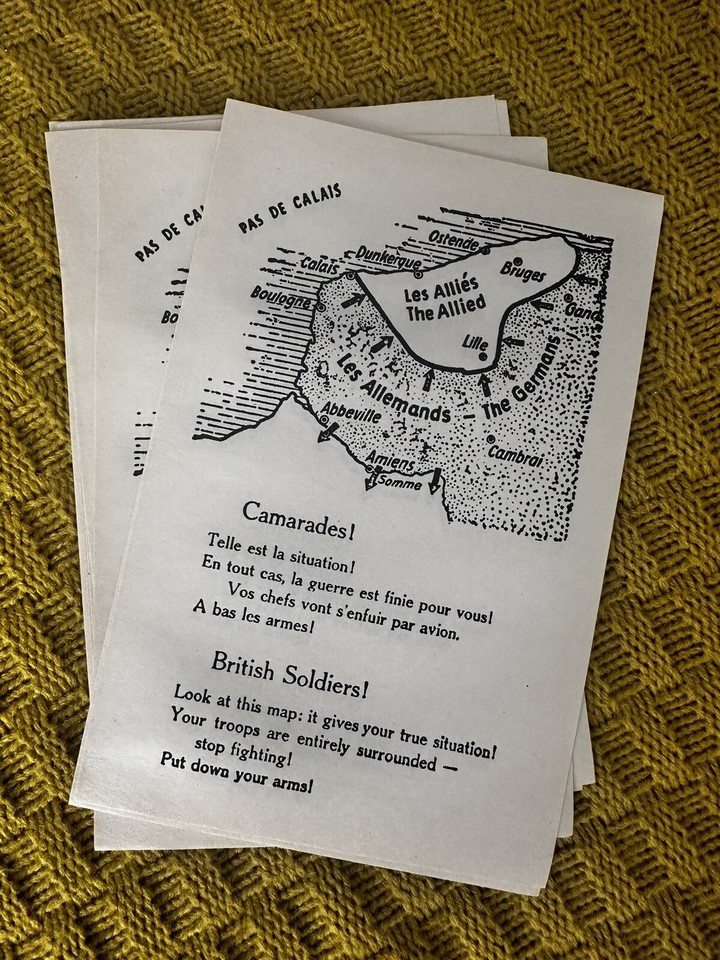 3 x WW2 German Propaganda Leaflets, Dropped On Retreating British ...
