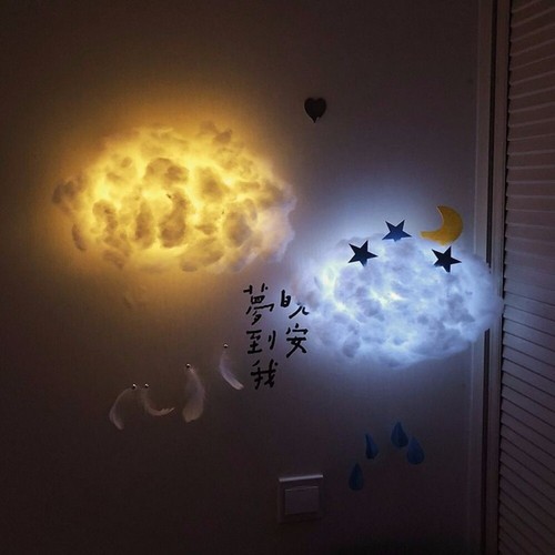 3D Cloud Shape Lamp DIY Material Package Clouds Pendant Bedroom | eBay