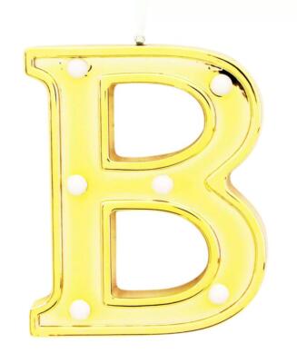 Ganz LED Light Up Gold Marquee Initial Letter "B" Ornament | eBay
