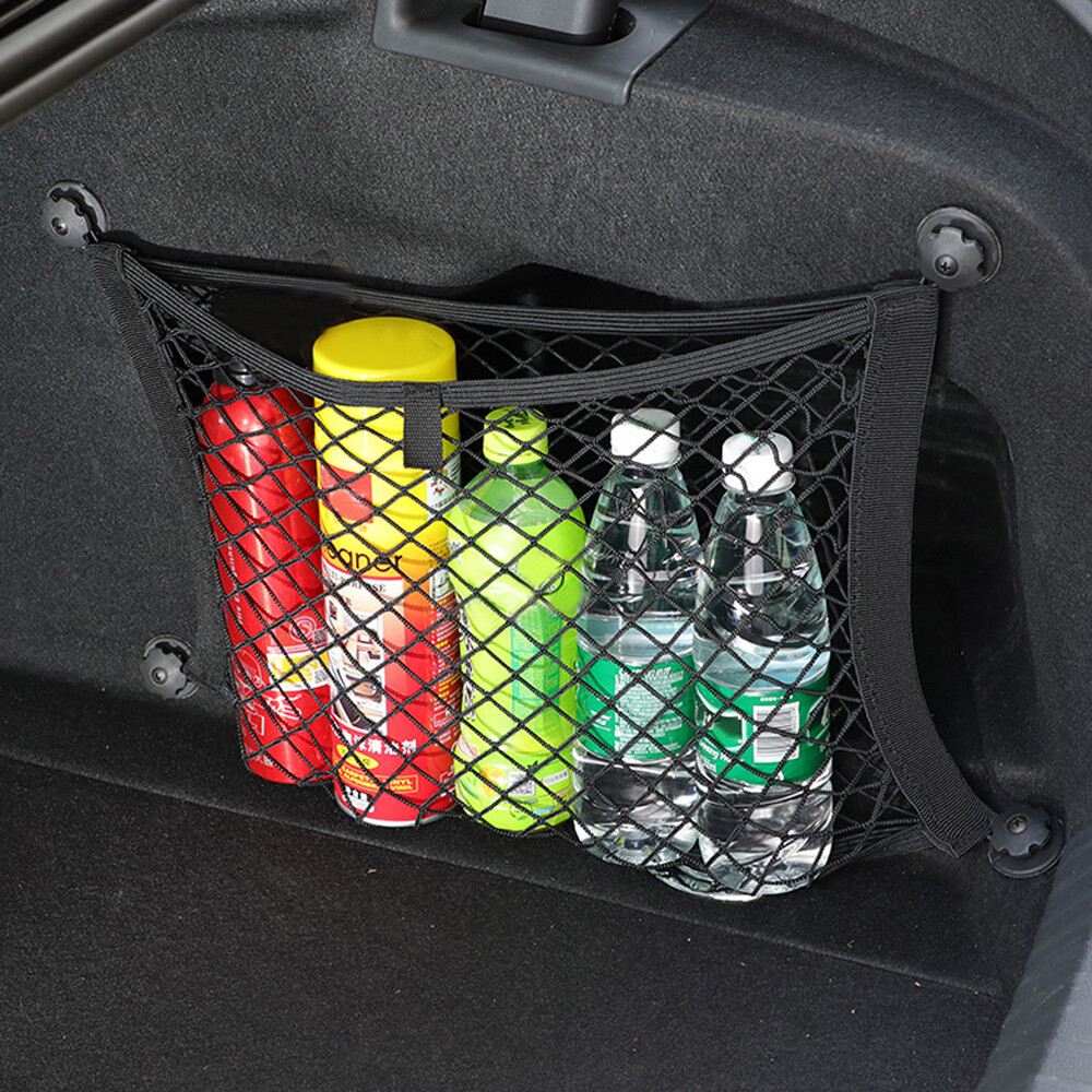 Car Trunk Storage Net Bag Elastic Mesh Cargo Pocket Organizer Kit ...