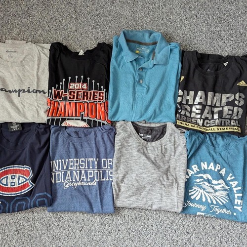 Workwear Bundle Job Lot - 8 tshirts - all size Medium - champion Adidas ...