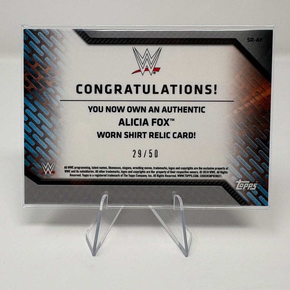 2018 Topps WWE Women's Division - Alicia Fox SR-AF - Worn Shirt Relic ...