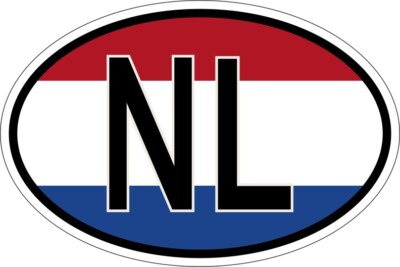 Oval Sticker Netherlands Flag Country Code NL | eBay