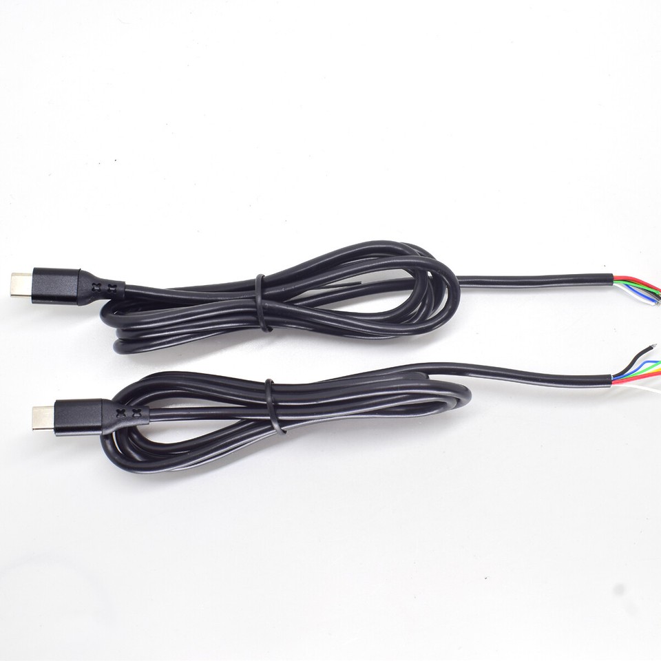 Type-C Male Plug Cable 5A 20AWG 6 wire Power USB C Data Pigtail Cable ...