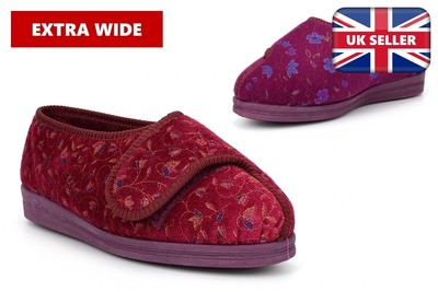 Womens Wide Fit Slippers Ladies Extra Wide Fit Slippers 4E Width EEEE ...