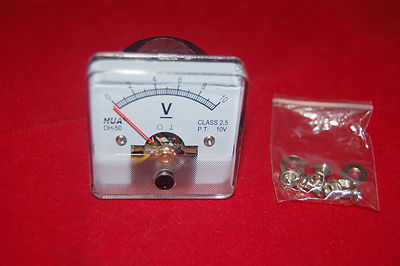 DC 0-10V Analog Voltmeter Analogue Voltage panel meter 50*50mm directly ...