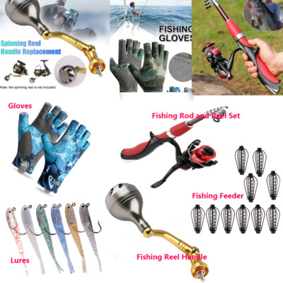 Fishing Rod & Reel Handle Kit Fishing Gloves Fishing Lures Fishing ...