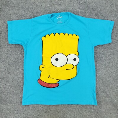 The Simpsons Shirt Men Large Blue Bart Simpson Graphic Tee Short Sleeve ...