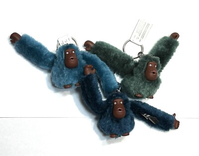 NWOT 3 (three) KIPLING 2” Monkeys Key Chain Ring Bag Charm Fob (B) | eBay