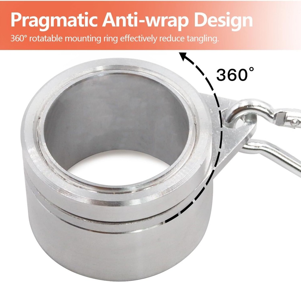 Anley 2pcs Aluminum Flag Pole Mounting Rings Anti Wrap 360° Rotatable ...