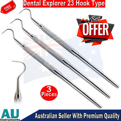 Dentist Explorer Hook Type Sickle Probe 23 Tooth Dental Diagnostic ...