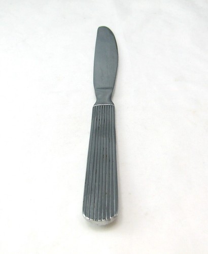 Unknown Maker Stainless Steel Ridges Ribbed Lot of 2 Dinner Knives 9 1/ ...