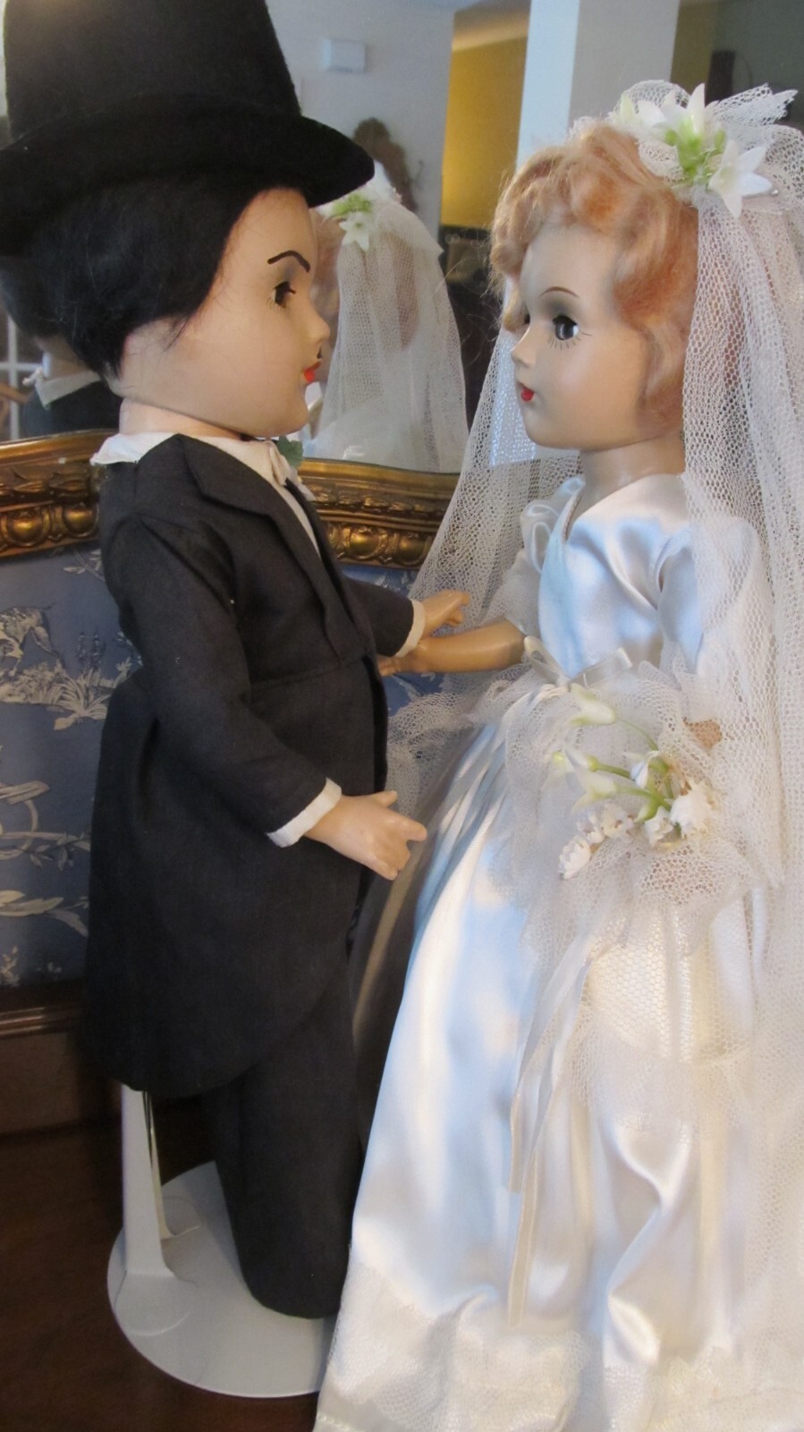 Beautiful, A/O Composition BRIDE and GROOM Dolls with RING BEARER Plus ...