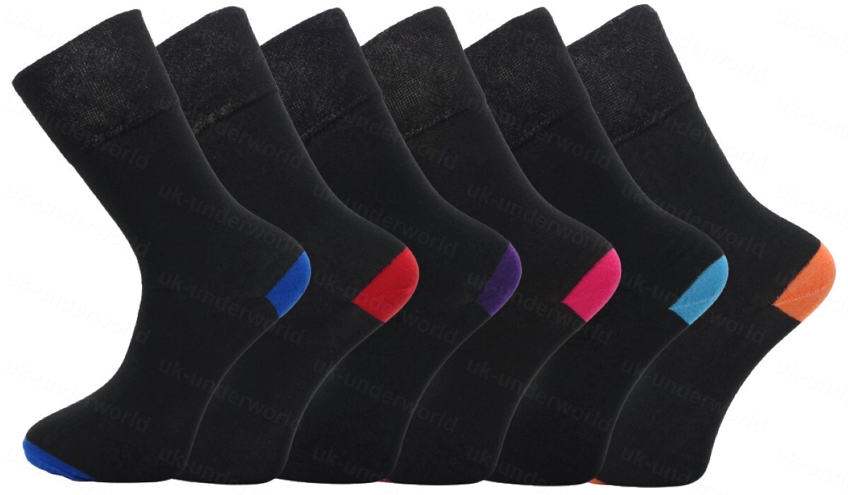 Mens Non Elastic Socks Diabetic Swollen Ankles Loose Soft Flexi-Top 6 ...