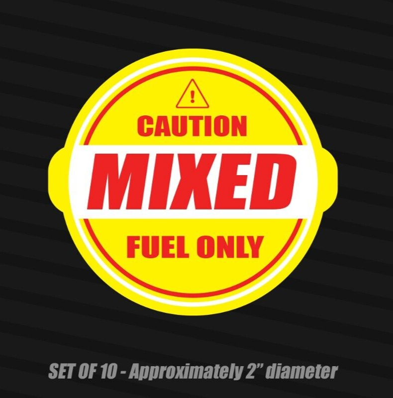 Mixed Fuel Only sticker gasoline diesel decal label tank vinyl door ...