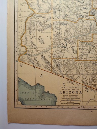 1929 Vintage ARIZONA Atlas Map Original Antique Rand McNally Premium ...