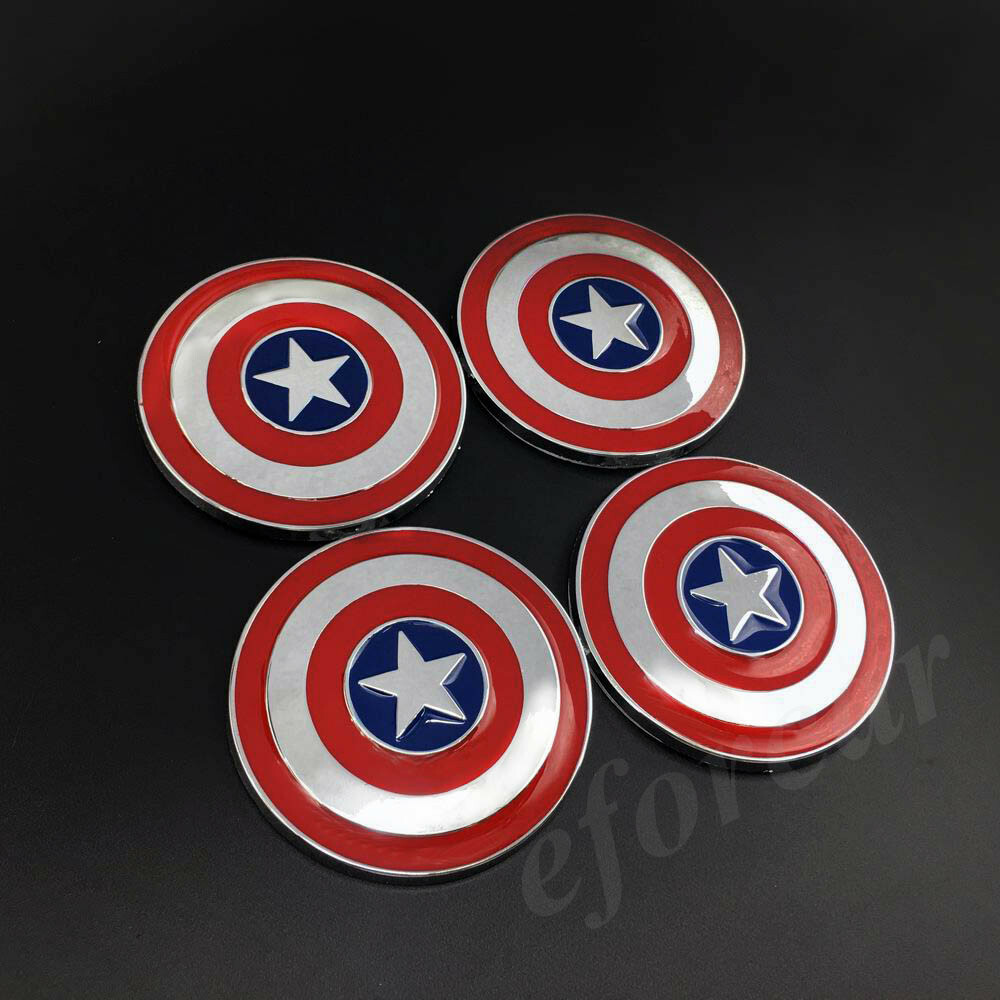 4pcs 3D Metal Captain America Shield Car Auto Trunk Emblem Badge Decal ...