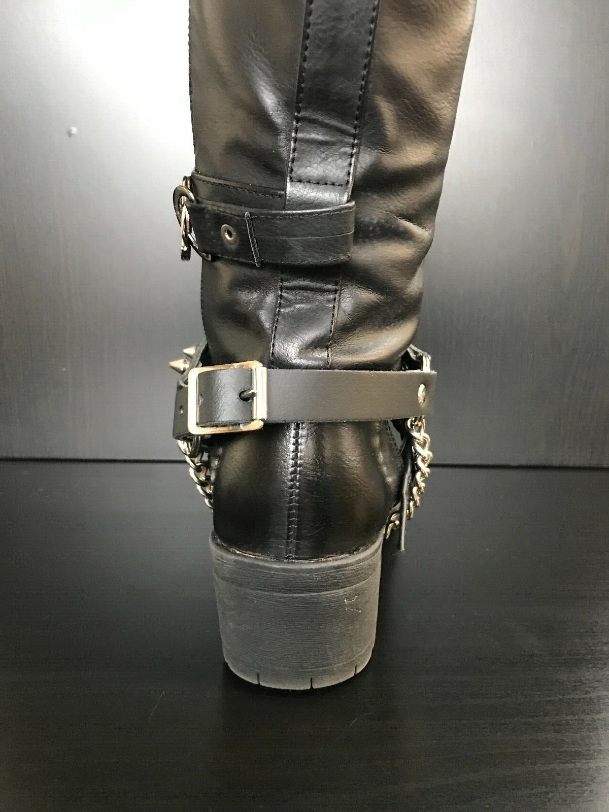 Genuine Real Leather BOOT STRAPS BLACK 5 STYLES PUNK GOTHIC FASHION ...