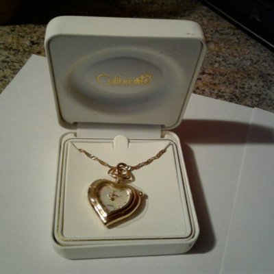 5 Rare Collectable Colibri Gold Ladies Heart Necklace Watch Brand New ...