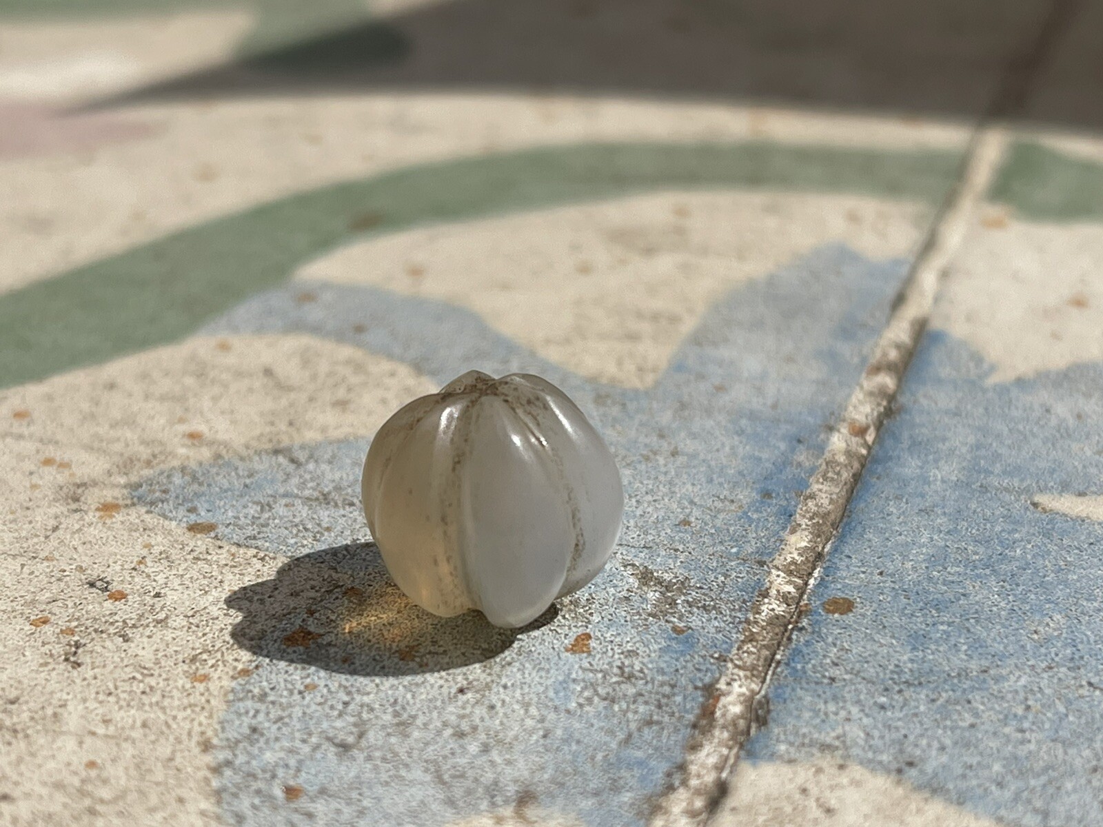 Antique large Carved crystal Stone bead Melon Shape From Vietnam | eBay