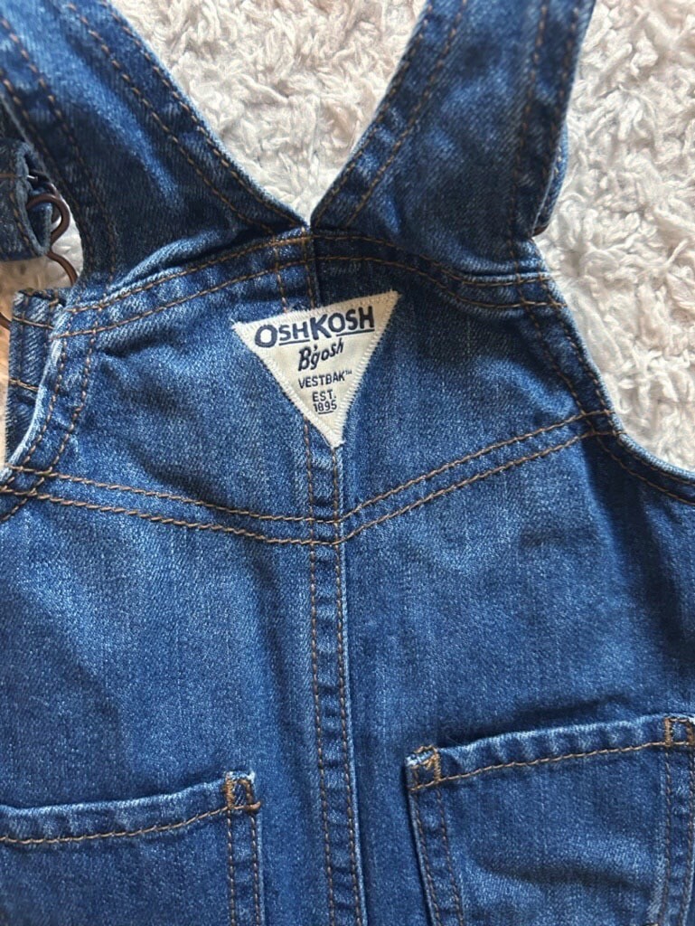 12 Month Baby Girl Denim Overall Dress With Polka Dot Bodysuit Oshkosh ...