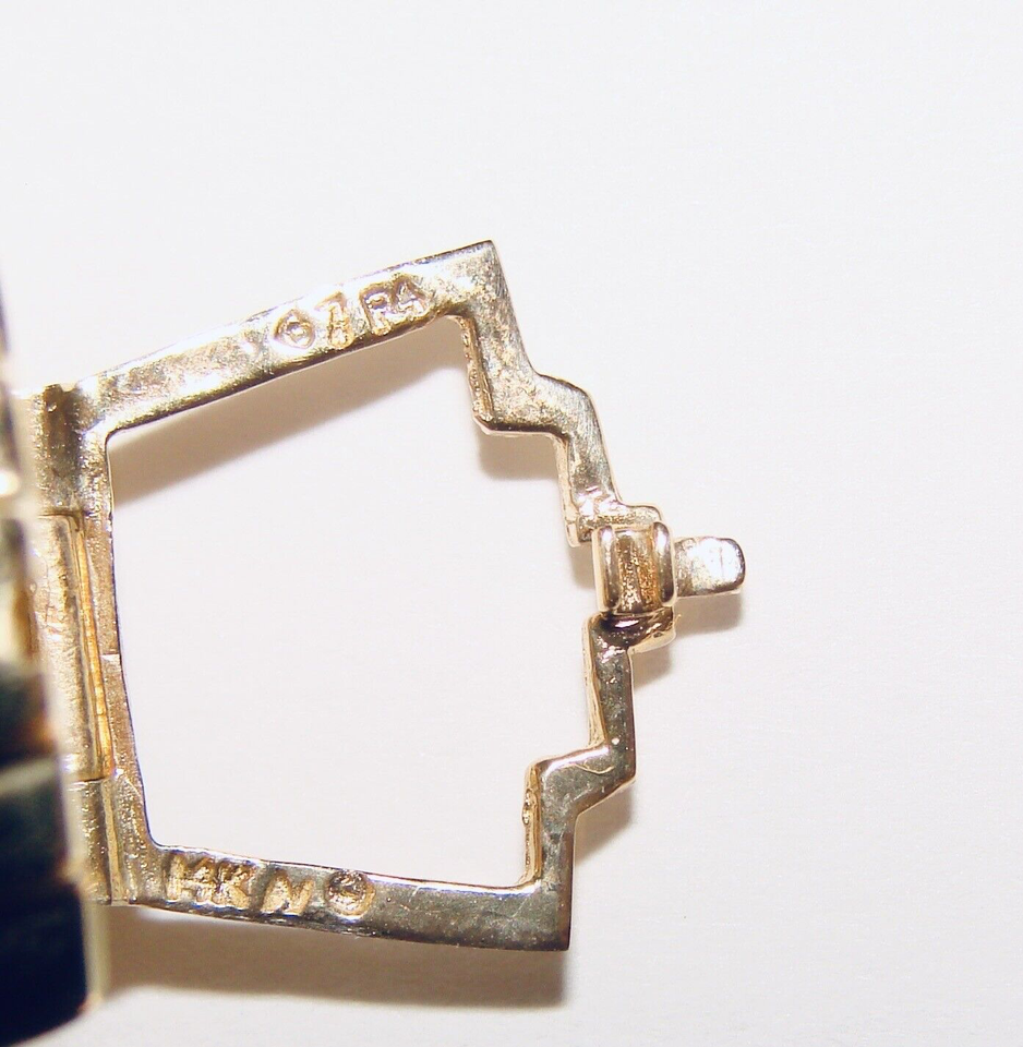 Estate 14k YELLOW GOLD SAPPHIRE DIAMOND RUBY SLIDE PENDANT 4.6g MULTI ...