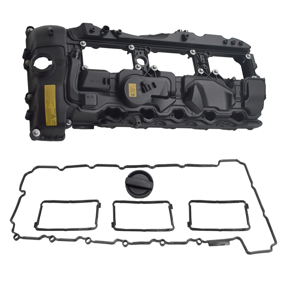 Black Engine Valve Cover With Gasket For BMW 335i 640i 740i X3 X5 X6 ...