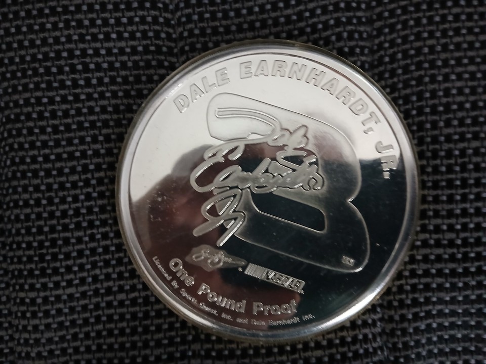 JEFF GORDON ONE TROY POUND PROOF COIN -+-DALE JR COIN | eBay