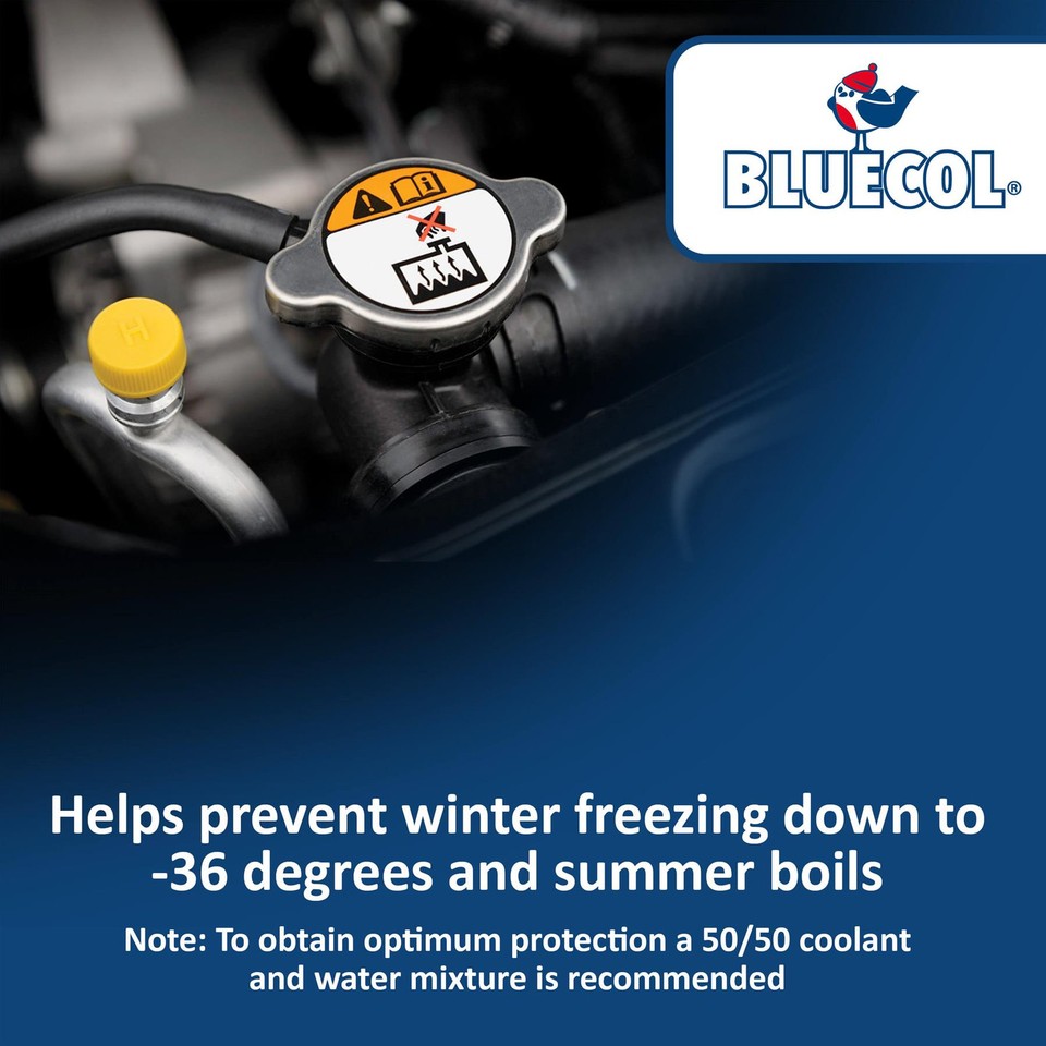 Bluecol Blue Antifreeze Coolant Long Life Concentrated Ethylene Glycol ...