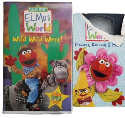 Elmo's World Two Tapes, Wild Wild West & Flowers Bananas & More, Two ...