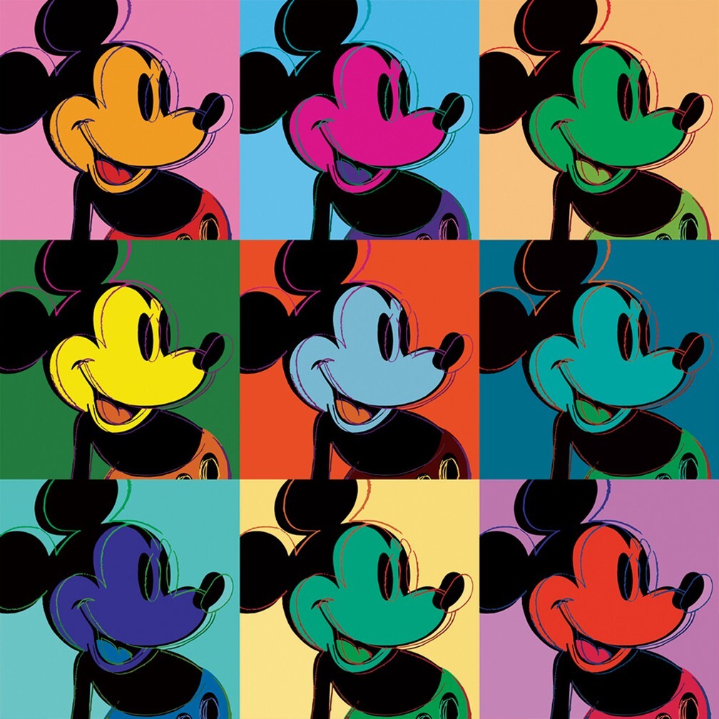 Andy Warhol Pop Art Mickey Maus Andy Warhol Mickey Mouse černý
