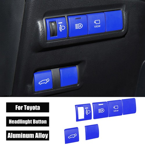 Blue Aluminum Car Headilght Button Trim Cover For Toyota Corolla Cross ...