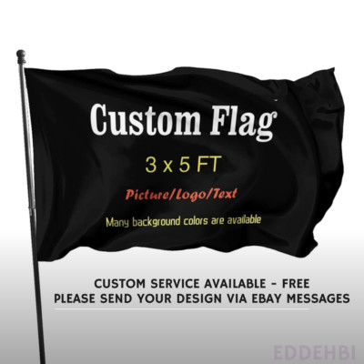 Custom Design Flag Banner Indoor Outdoor 3x5 ft - FREE Personalize Flag ...