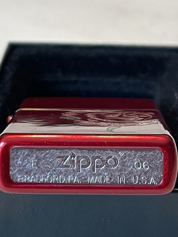 ZIPPO 2006 CANDY APPLE RED ROSE LIGHTER UNFIRED IN BOX Y699 | eBay